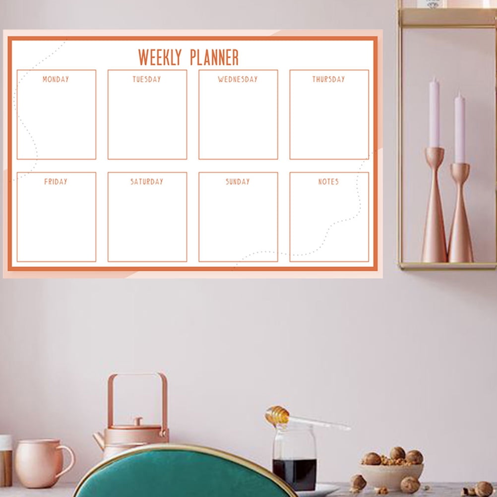OUNONA 1Set Pasteable Whiteboard with Week Plan Grid and Marker for ...