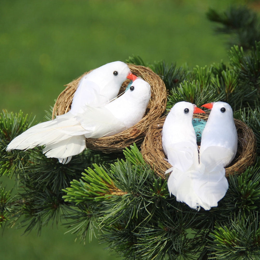 OUNONA 1pc Dove Simulation Dove Emulation Bird's-nest for Wedding Mall ...