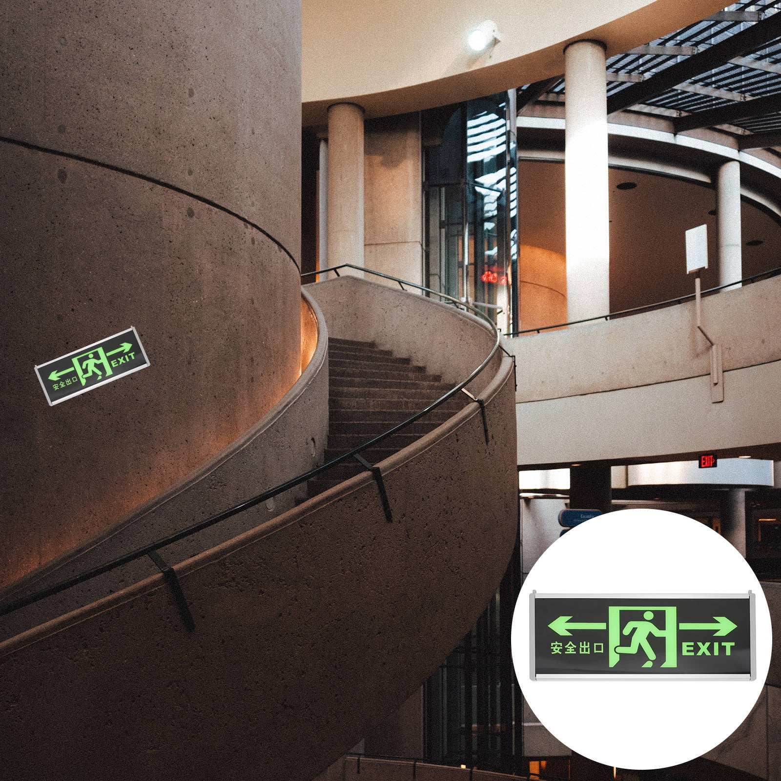 OUNONA 1pc Luminous Emergency Exit Sign Safety Exit Indicator ...