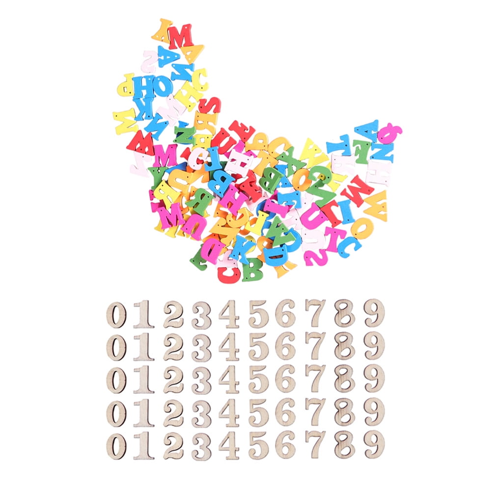 OUNONA 2 Bags Alphabet Stickers Large Letter Wood Chip Figures Child ...