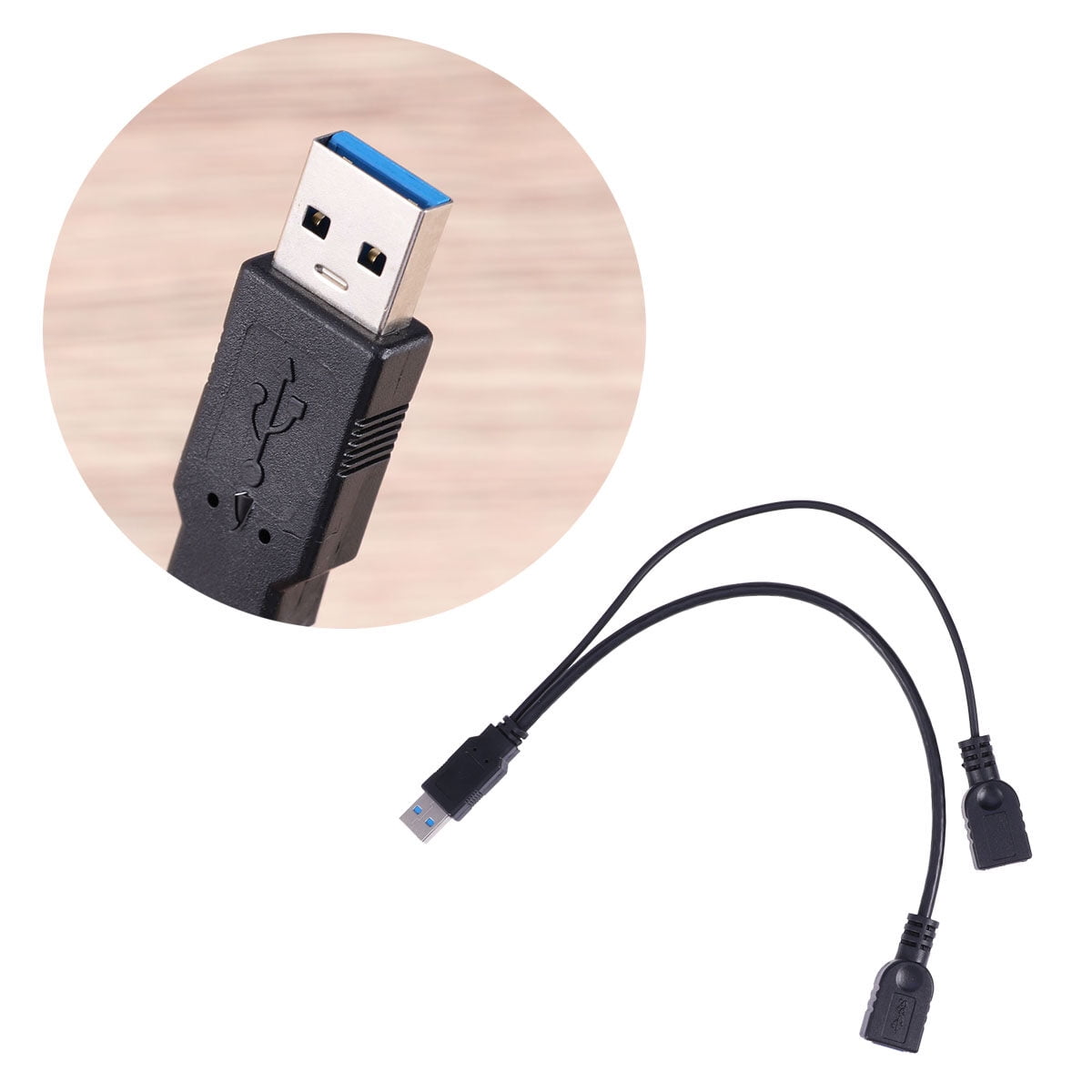 2 in 1 Data Cable Micro USB 3.0 Hub Male to Female with Double USB ...