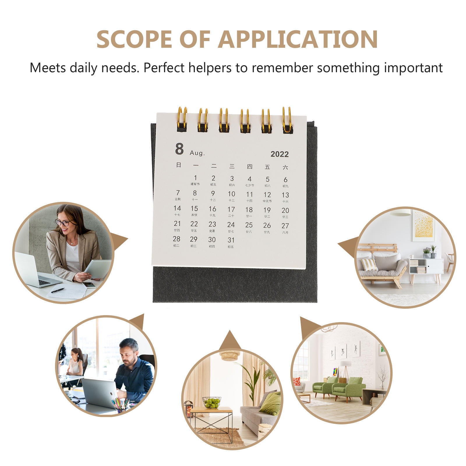 OUNONA 2 PCS Paper Calendar 2022 Mini Desk Calendar Memo Calendar ...