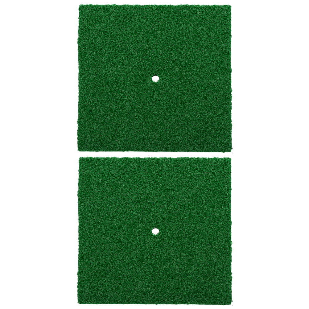 OUNONA 2Pcs Outdoor Golfs Turf Mat Light Green Portable Practice ...