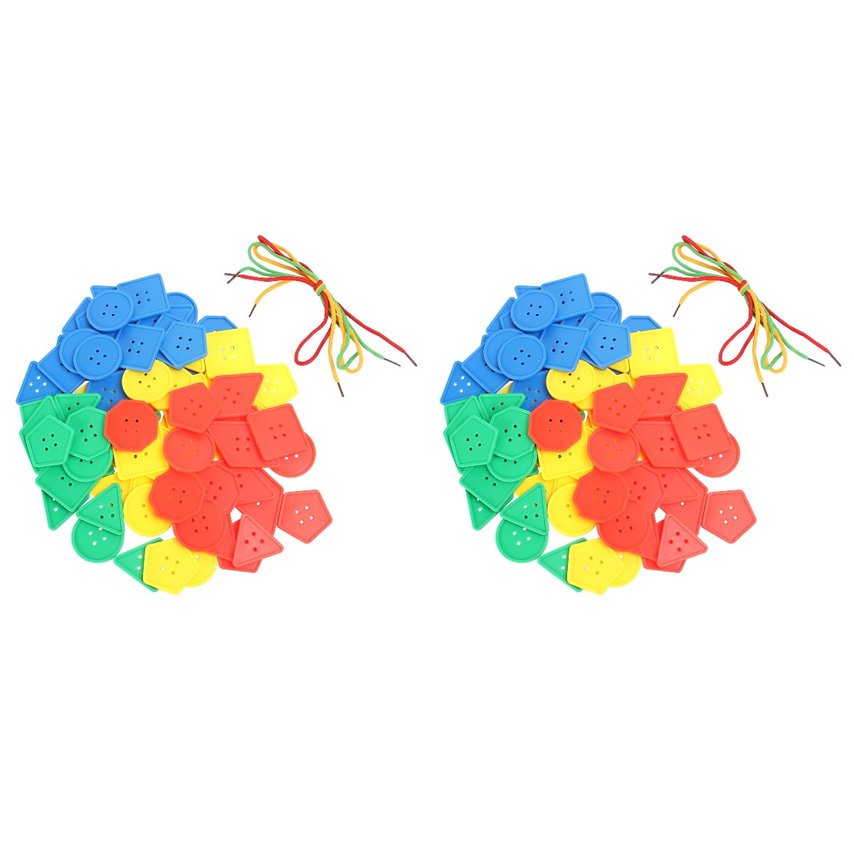 OUNONA 2 Packs /70pcs Funny Button Building Blocks Colorful Threading ...