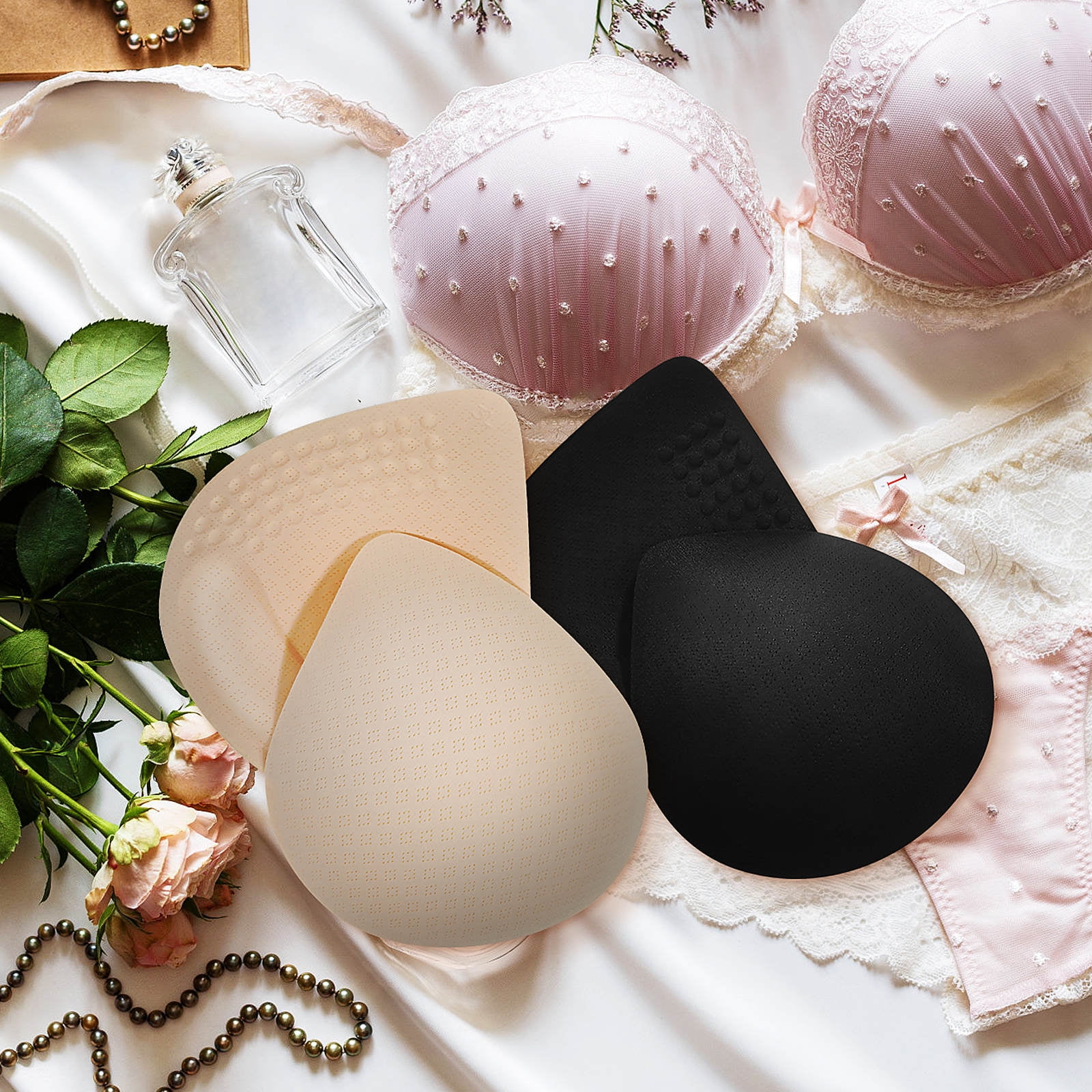OUNONA 2 Pairs Bra Pads Inserts For Women Removable Push Up Bra Pads ...