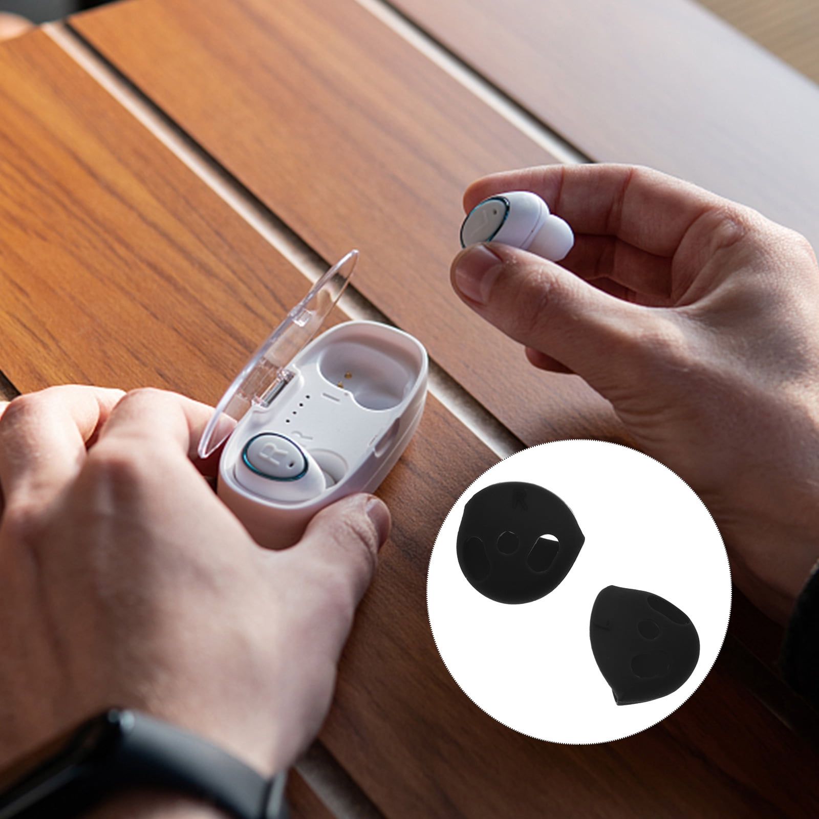 OUNONA 2 Pairs Bud Ear Caps Wireless Earplug Tips for Comfortable Fit ...