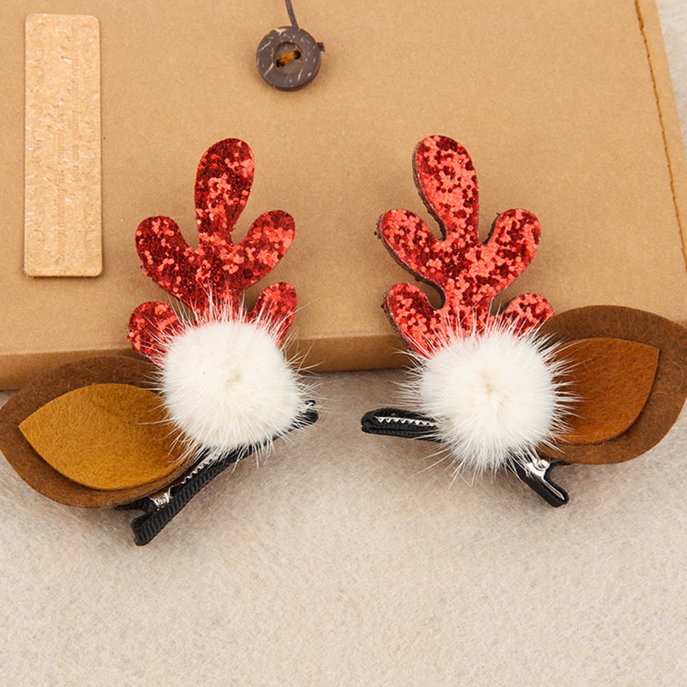 OUNONA 2 Pairs Christmas Hair Pin Antler Shape Costume Accessory ...
