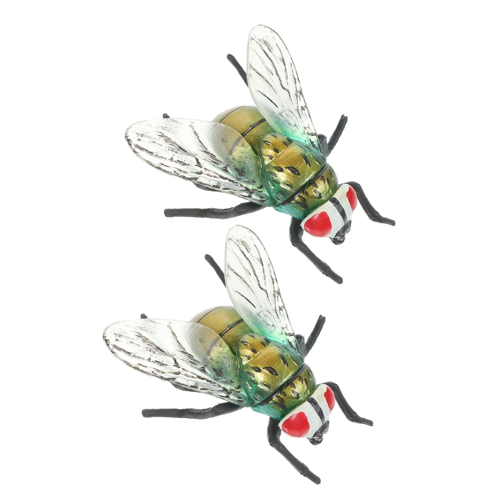 OUNONA 2 Pc Realistic Large Fake Fly Prank Insect Toys Simulation Model ...