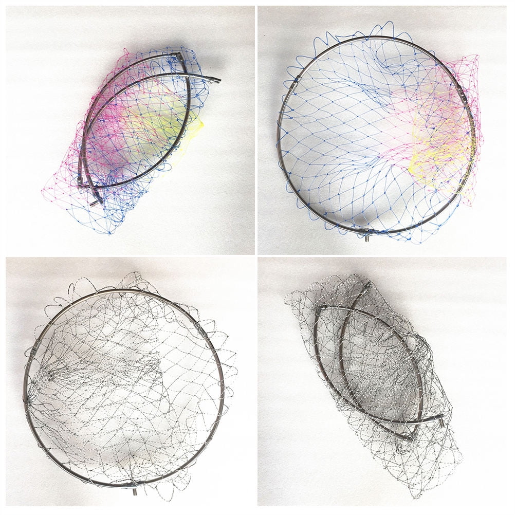 OUNONA 2 Pcs 40cm Folding Landing Net Head Colorful Fishing Net ...