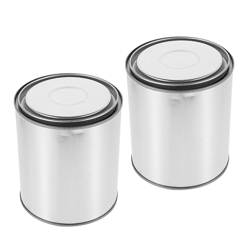 OUNONA 2 Pcs Asphalt Iron Containers with Lids Round Paint Sealing ...