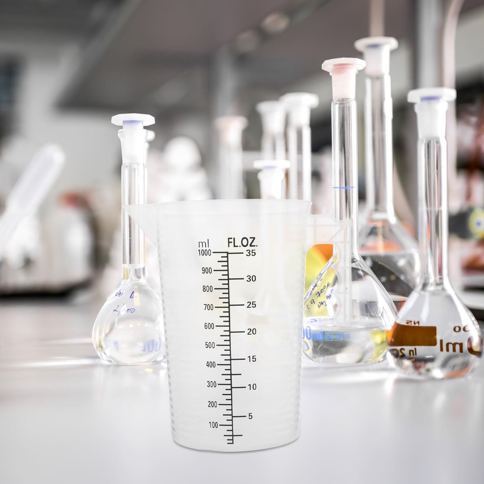 OUNONA 2 Pcs Baking Scale Cups Plastic Measuring Small Kitchen ...