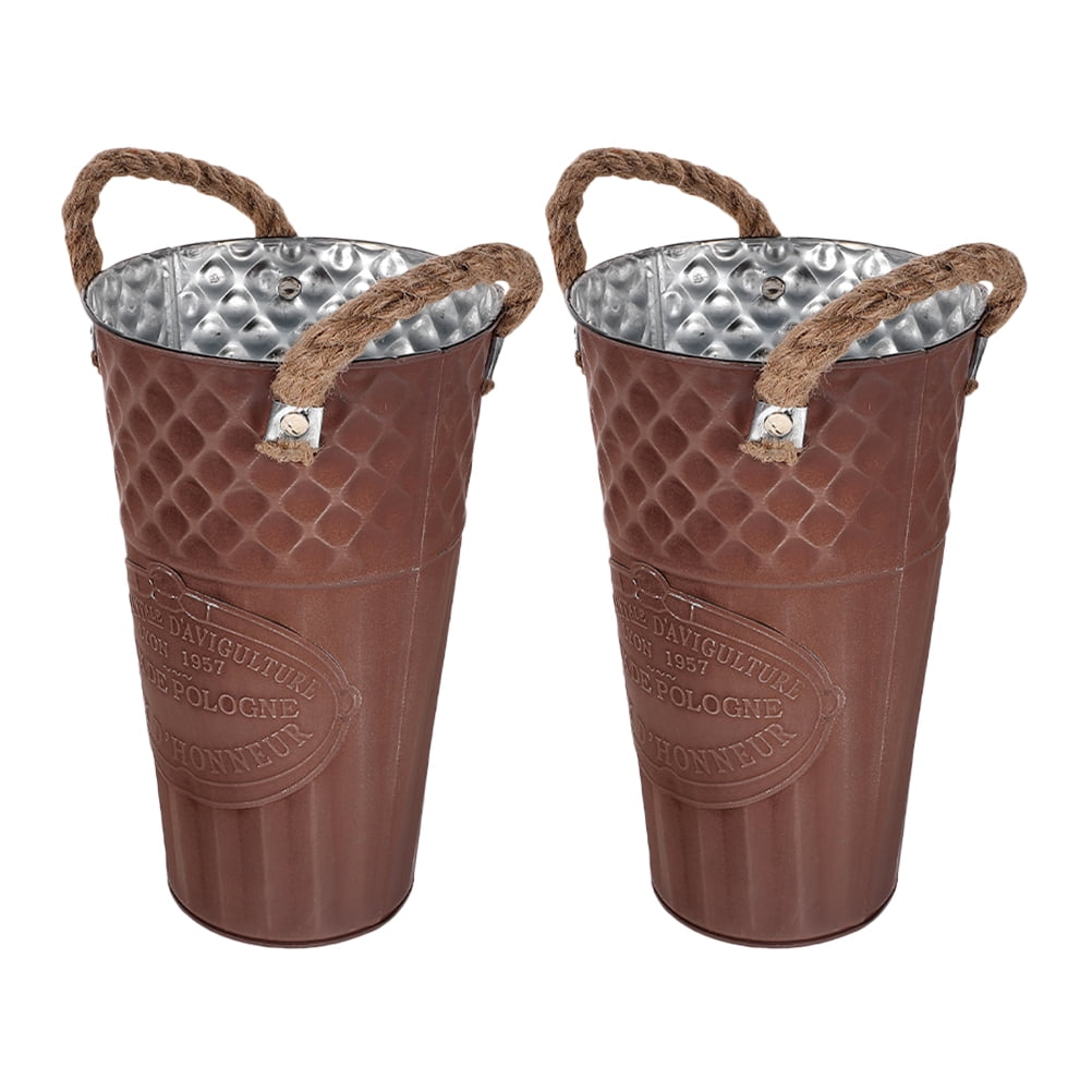 OUNONA 2 Pcs Bucket Photo Prop Planter Pots for Indoor Plants Planters ...