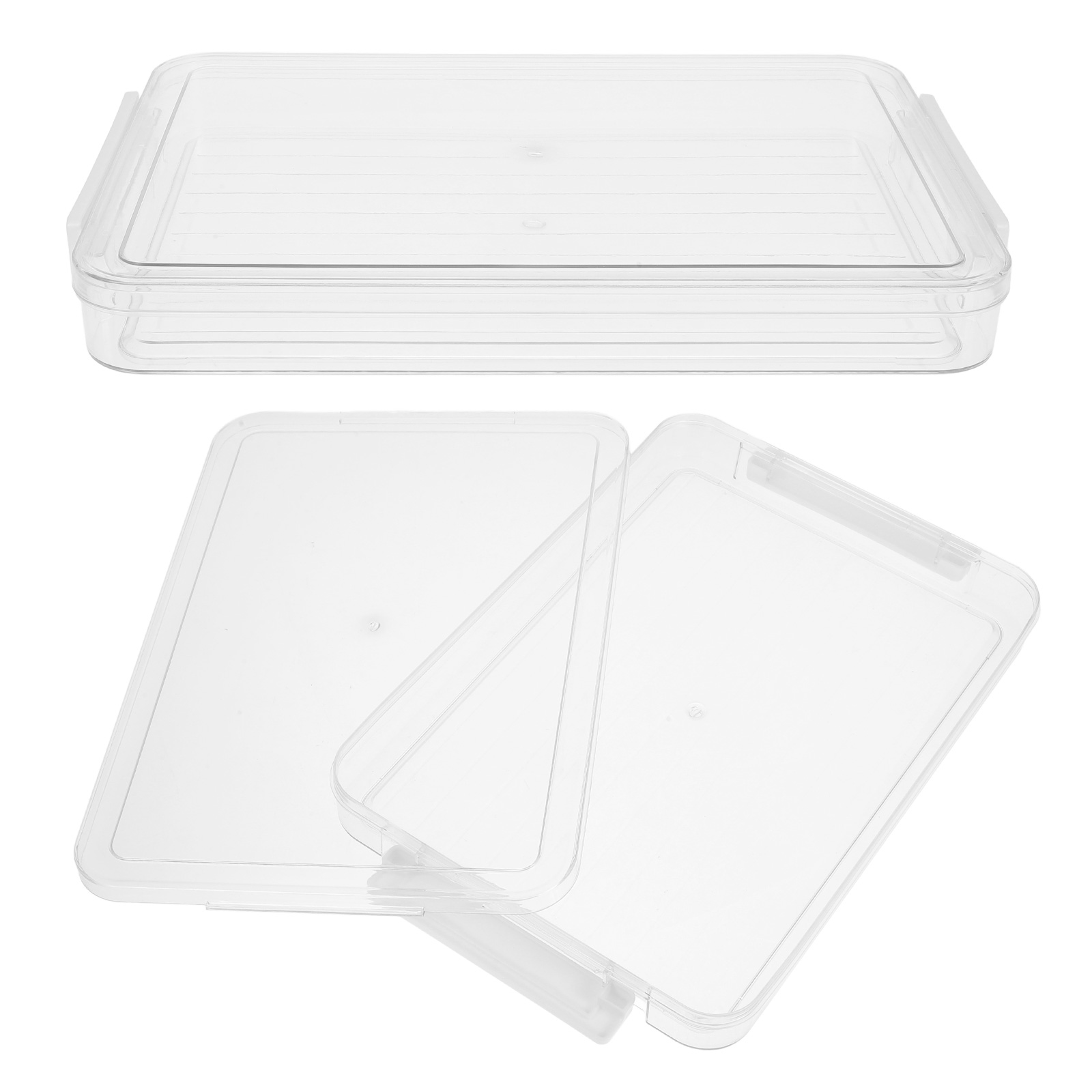 OUNONA 2 Pcs Clear Plastic Stackable Storage Box File Protector Case ...