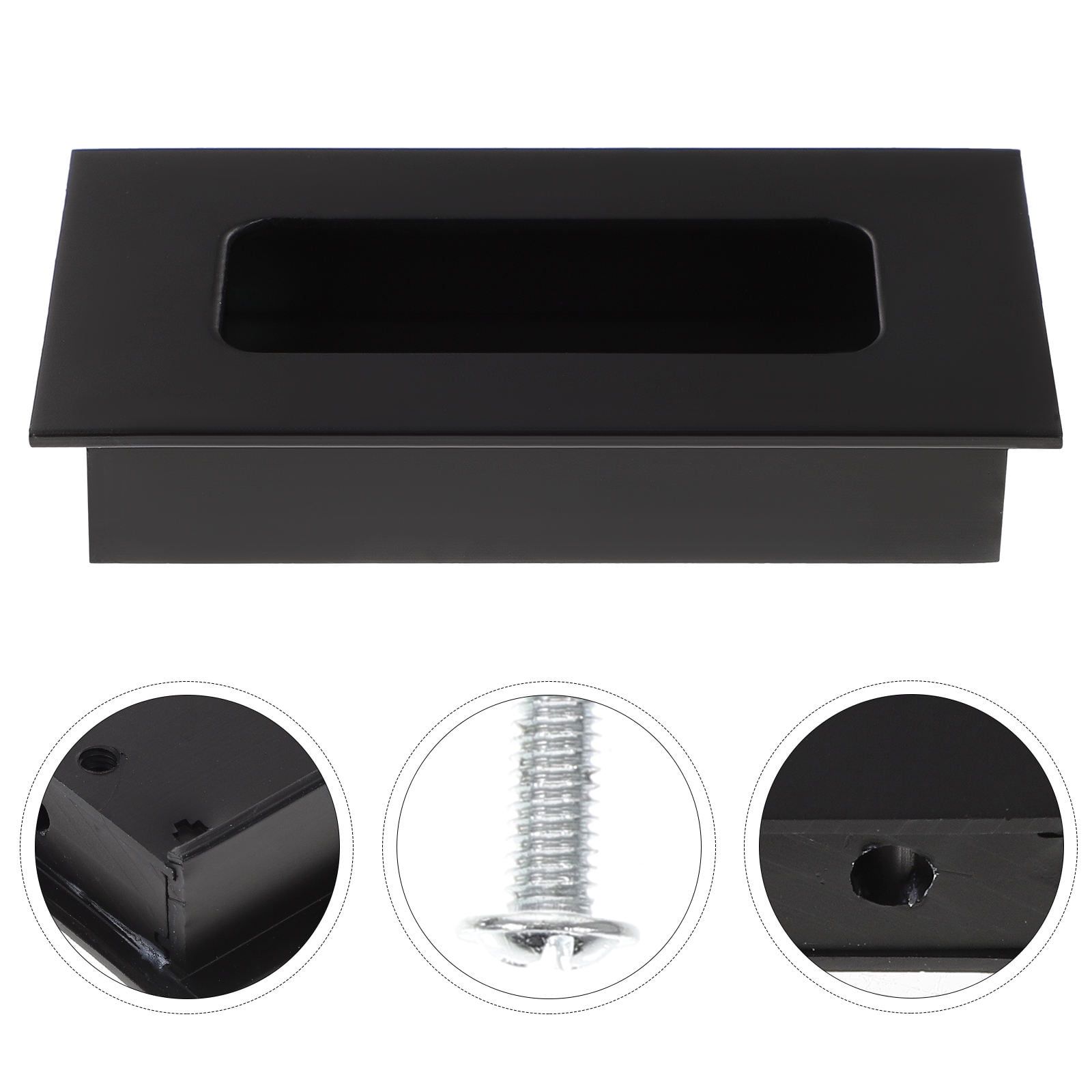 OUNONA 2 Pcs Concealed Invisible Handle Recessed Door Handles Black ...