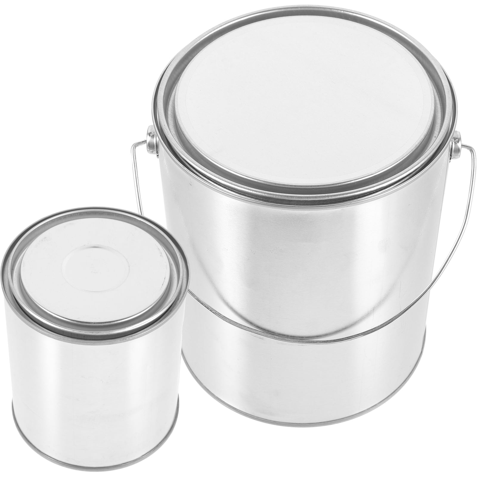 OUNONA 2 Pcs Empty Paint Cans with Lids Painting Container Handles ...