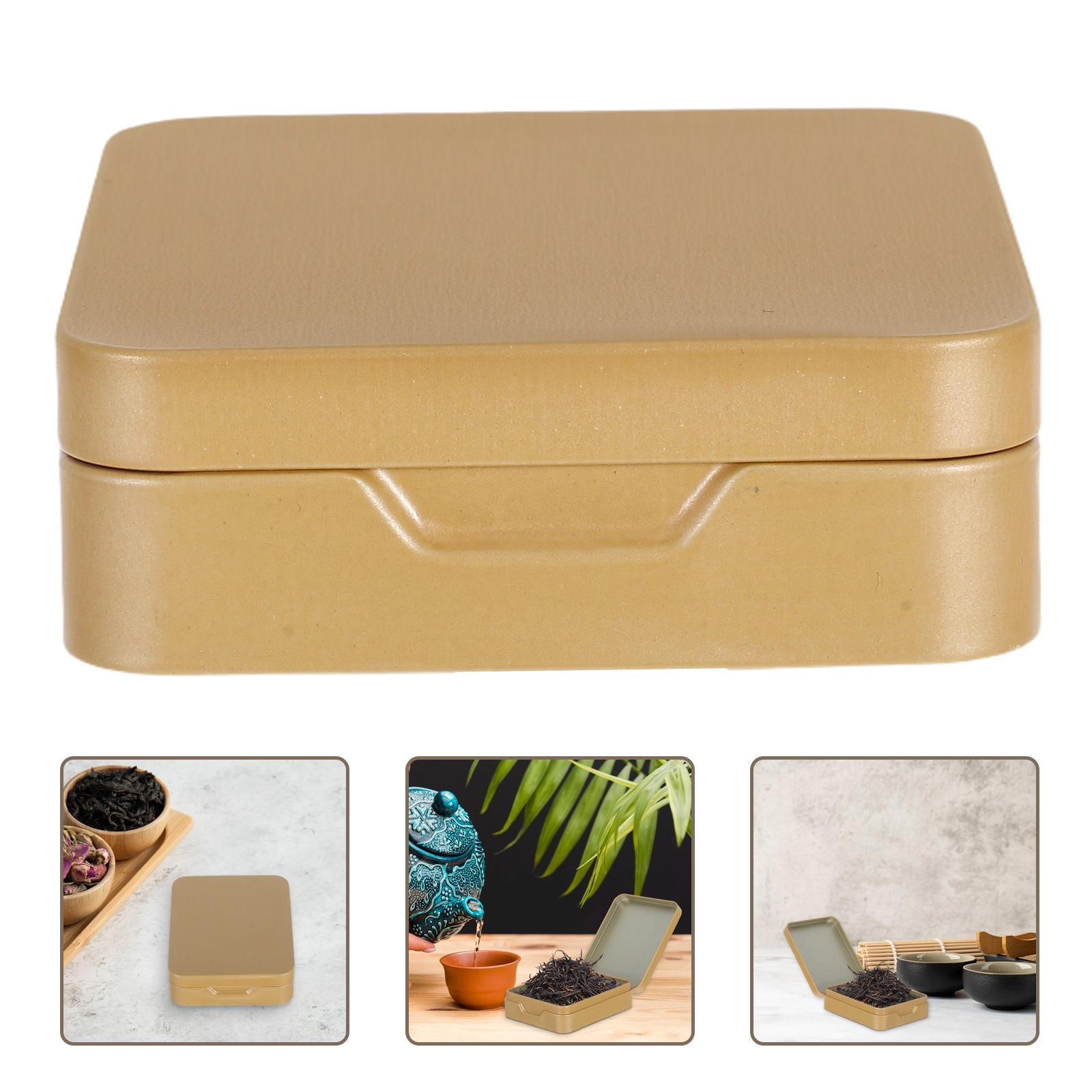 OUNONA 2 Pcs Empty Tea Tin And Candy Pot Portable Tin Box With Lid Mini ...