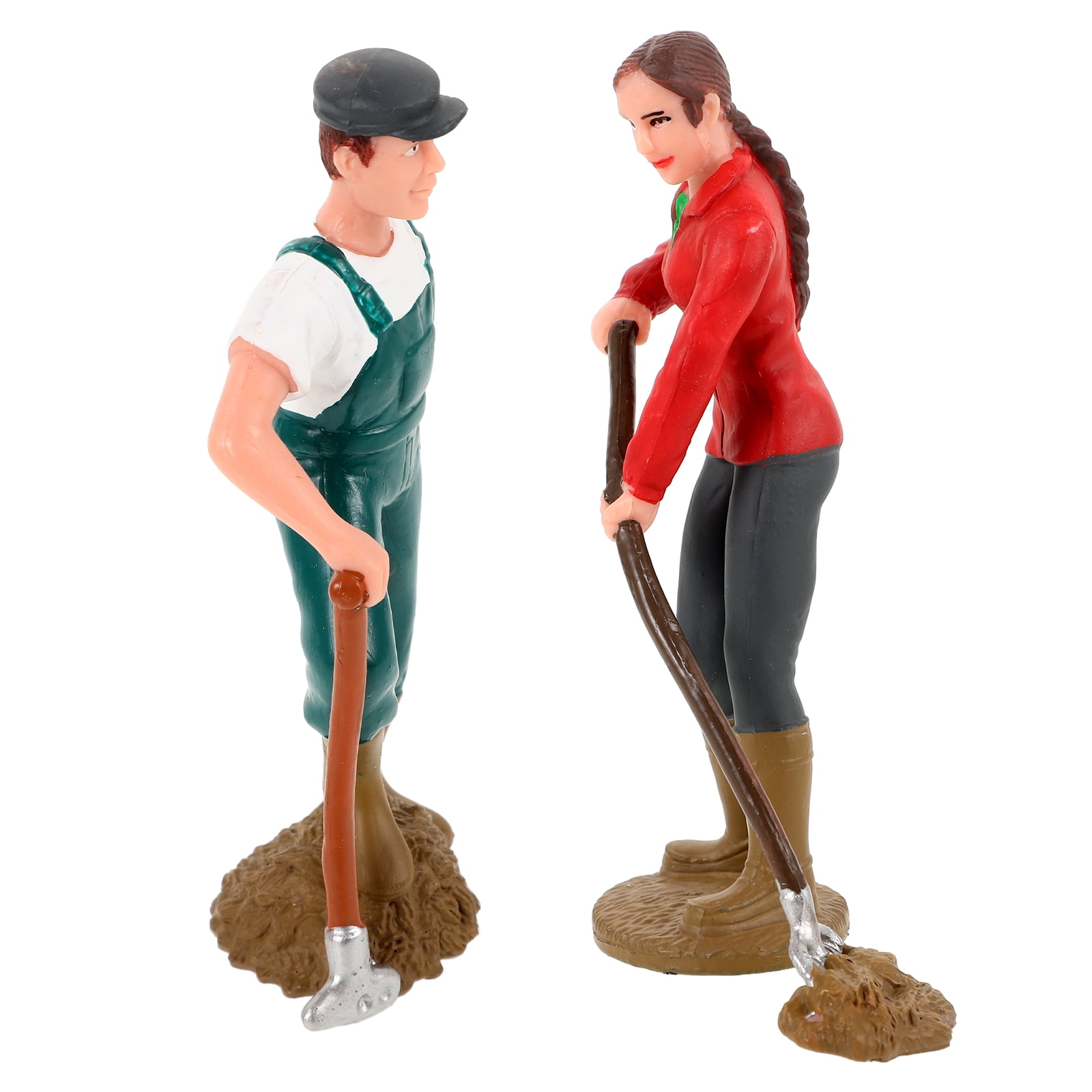 OUNONA 2 Pcs Farmer Character Figure Women Worker Doll Model Child ...