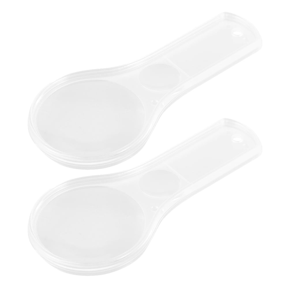 OUNONA 2 Pcs Hand Lens 3X Acrylic Magnifier Mini Hand-Held Magnifying ...