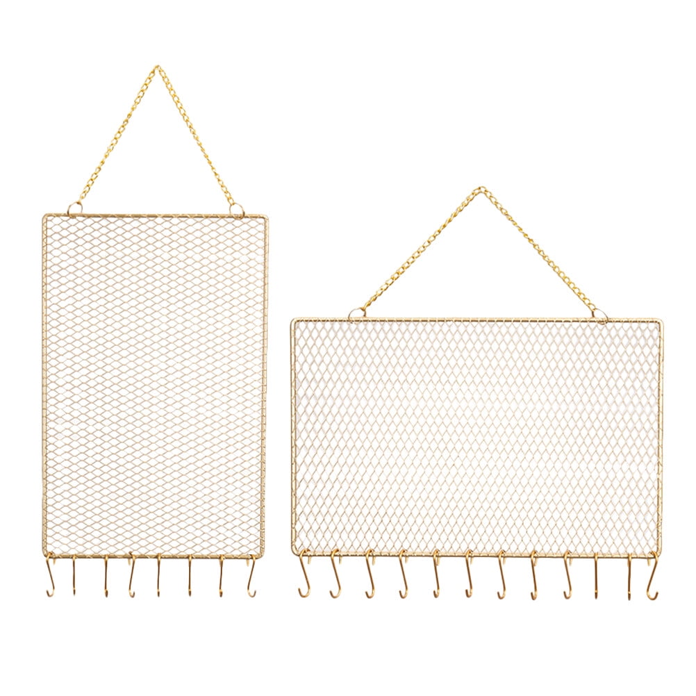 OUNONA 2 Pcs Holder Wall Grid Jewelry Rack Earring Organizer Wall ...