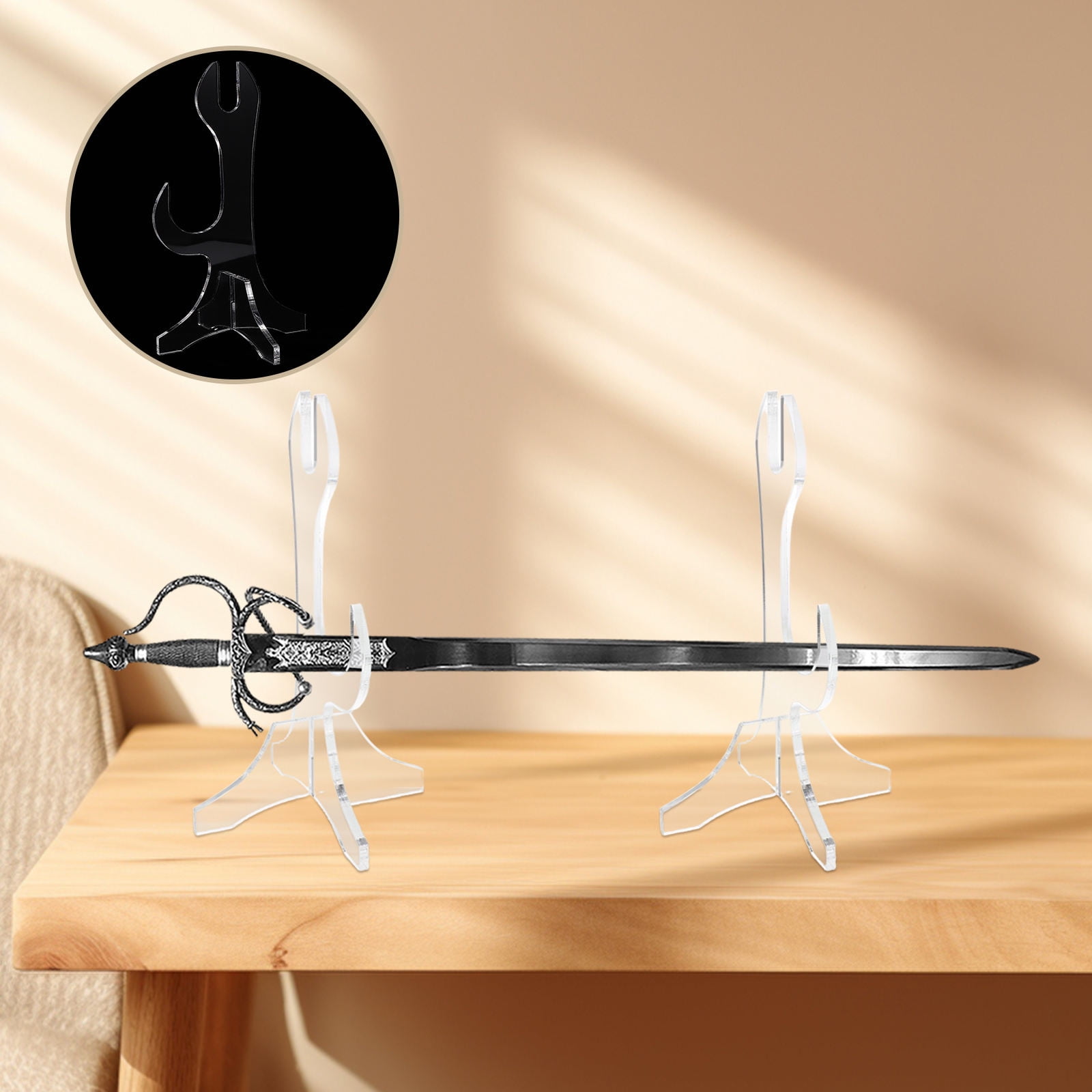 OUNONA 2 Pcs Horizontal Sword Rack Double Layer Sword Stand For ...