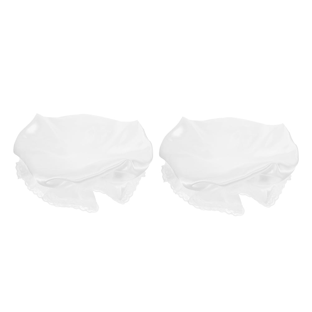 OUNONA 2 Pcs Lolita Maid Hat Lace Mob Cap White Maid Bonnet Cosplay ...