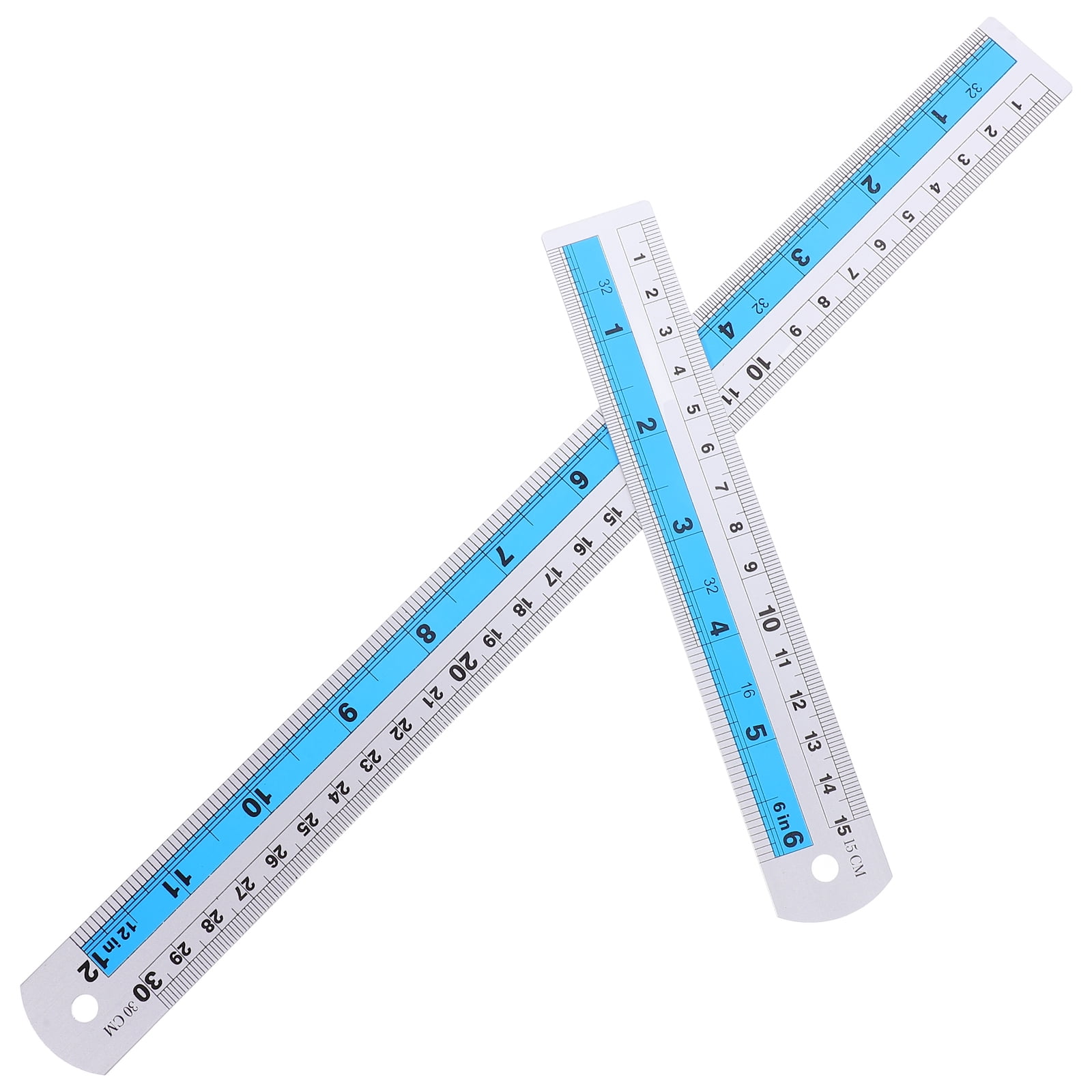 OUNONA 2 Pcs Metric to Inch Conversion Ruler Aluminum Dual Tape Measure ...
