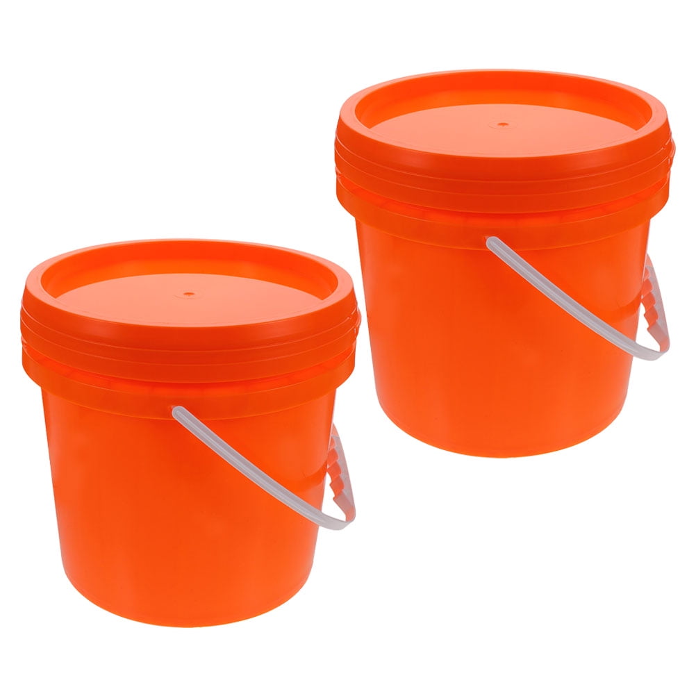 OUNONA 2 Pcs Paint Bucket Storage Buckets Pail Fillable Travel Orange ...