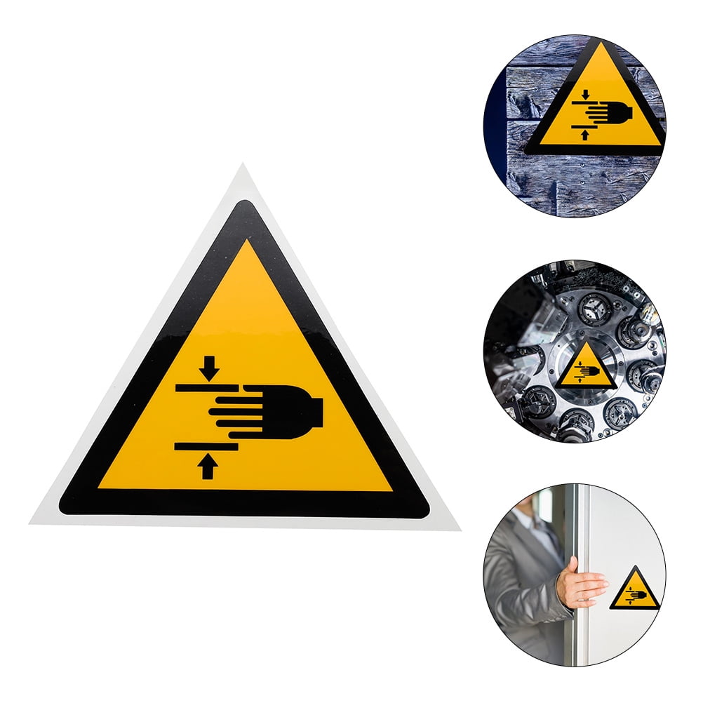 OUNONA 2 Pcs Safety Sign Stickers Signs for Work Crushing Decal Yellow ...