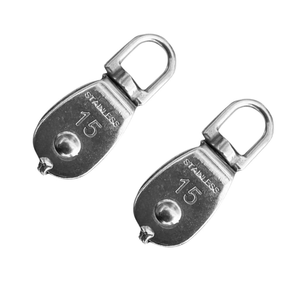 OUNONA 2 Pcs Single Pulley Stainless Steel Single Wheel Swivel Pulley ...