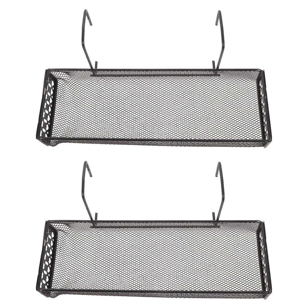 OUNONA 2 Pcs Wrought Iron Storage Rack Outdoor Garden Hanging Railing ...