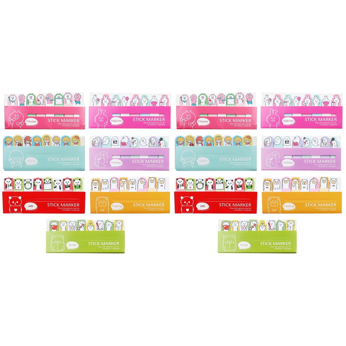 OUNONA 2 Pieces Flags Cute Stickers Cartoon Eye-catching Tabs Student ...