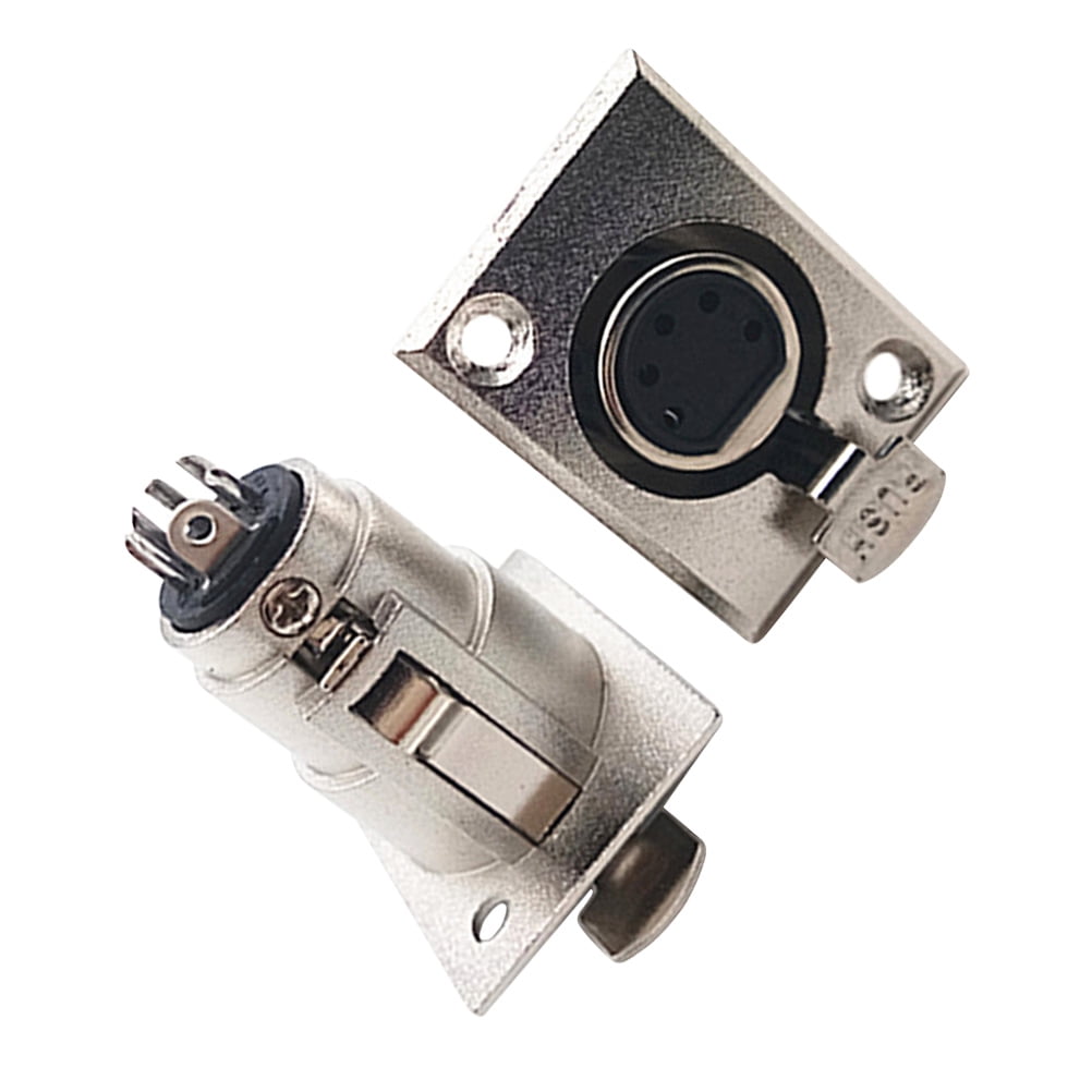 OUNONA 2 Pieces Silver XLR Panel Connector 5-Pin Audio Speaker Adapter ...