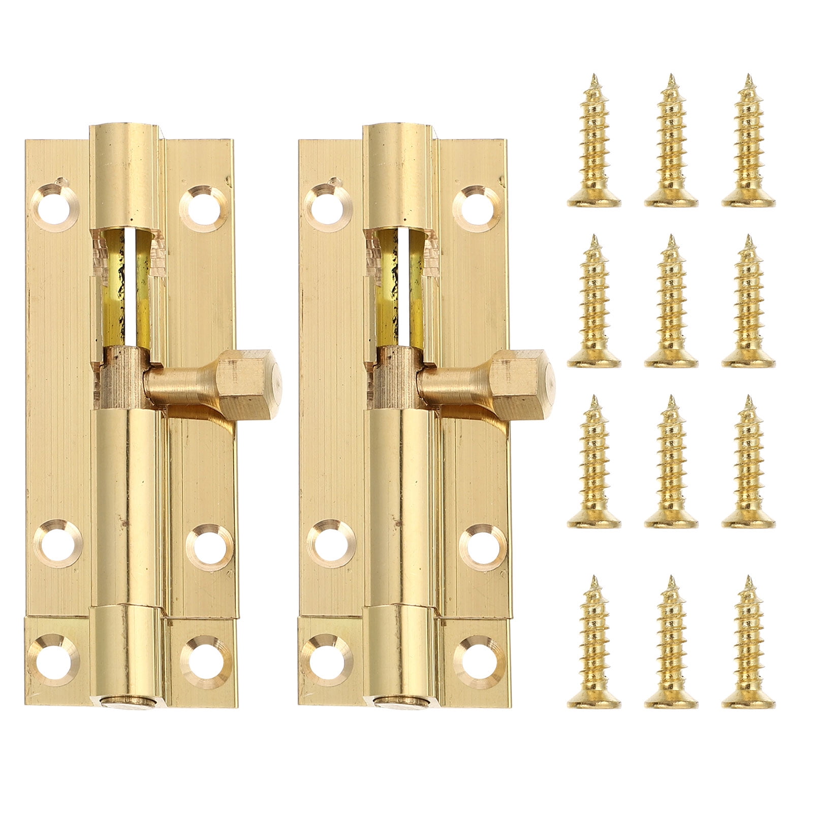 OUNONA 2 Practical Golden Copper Door Bolts for Wood Door Window Buckle ...