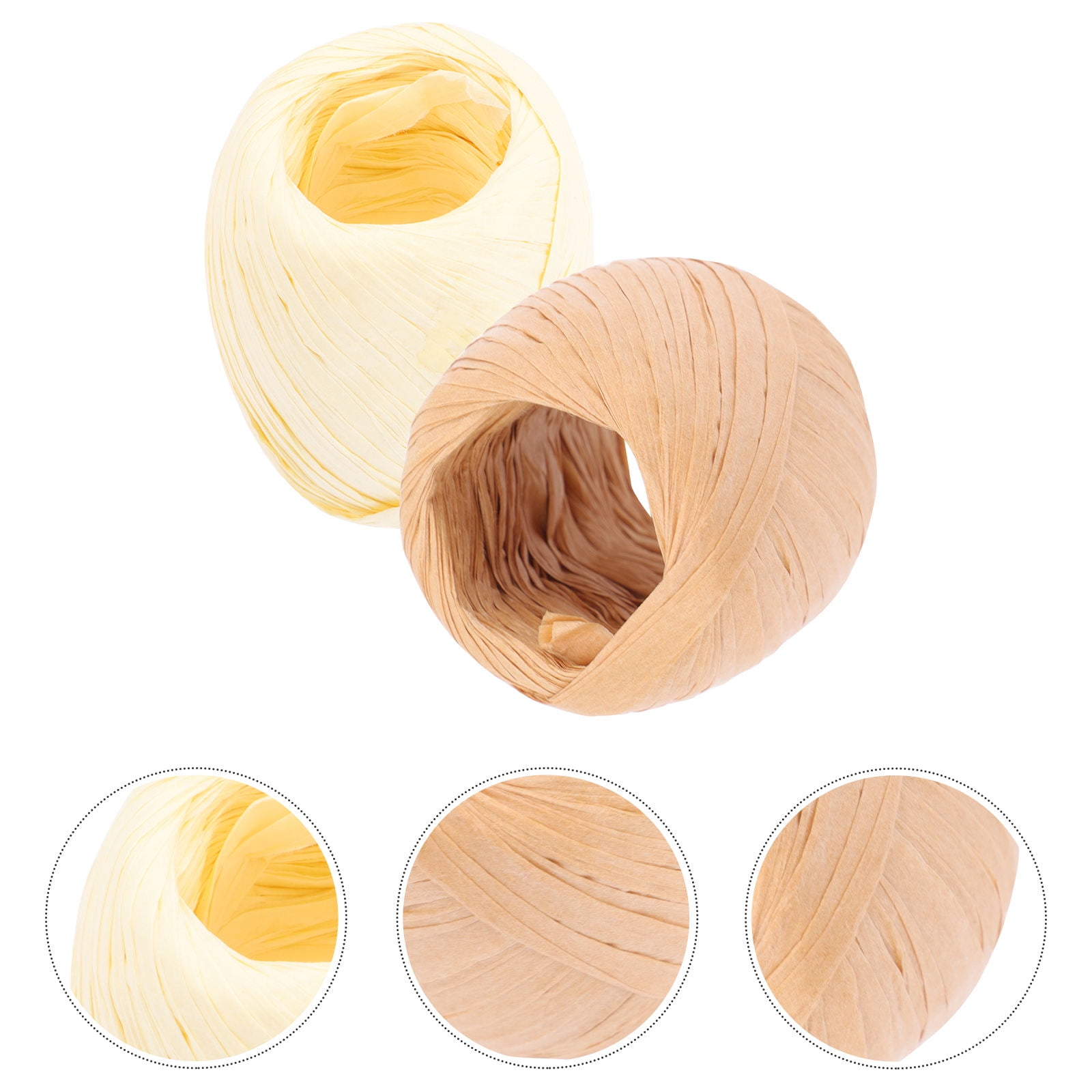 OUNONA Yellow Raffia Ribbon for DIY Crafts and Gift Wrapping 2 Meters ...