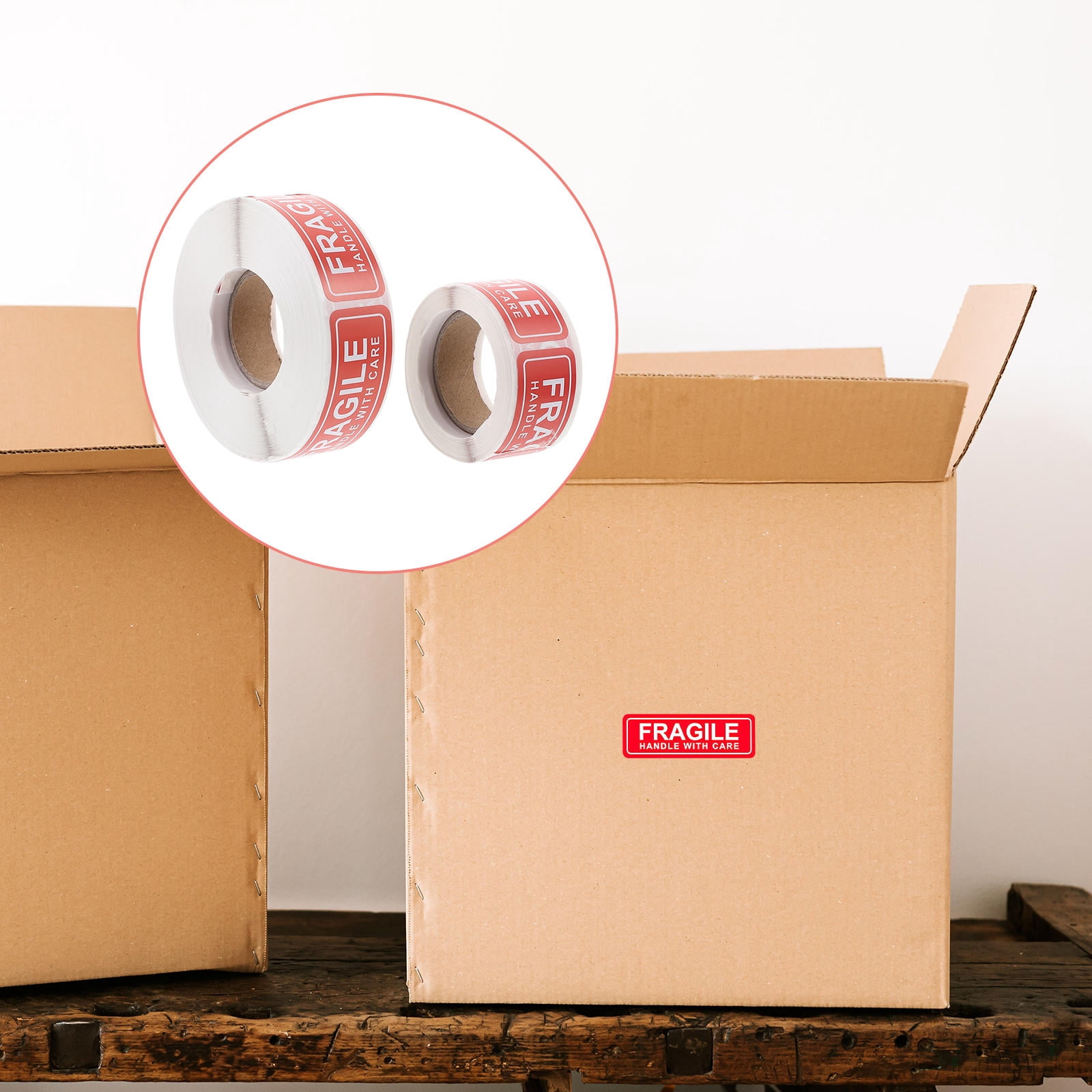OUNONA 2 Rolls Labels Stickers Name Fragile Warning for Packaging Self ...