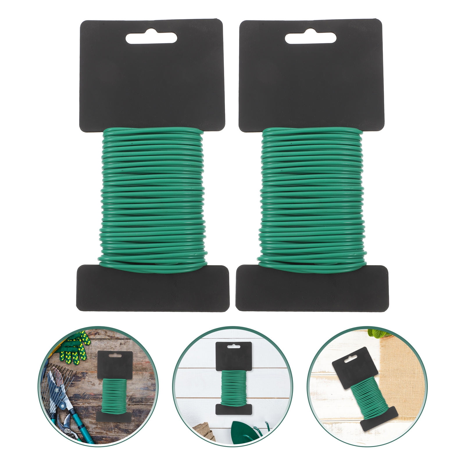 OUNONA 2 Rolls Of Flexible Soft Garden Wire Ties Green Plant Ties For ...
