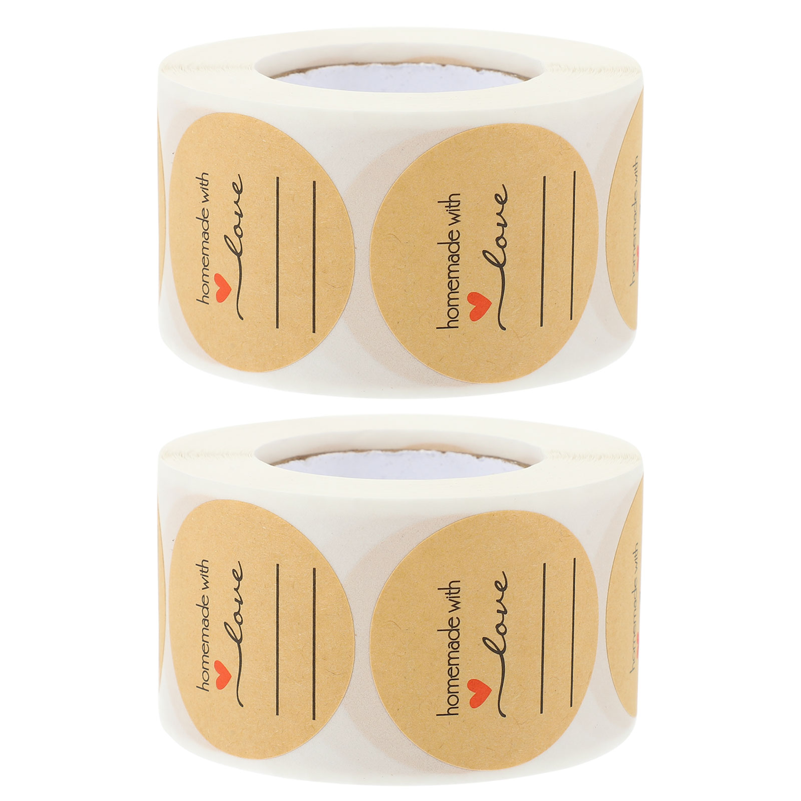 OUNONA 2 Rolls Round Sticker Label Stickers Adhesive Labels Kraft Paper ...