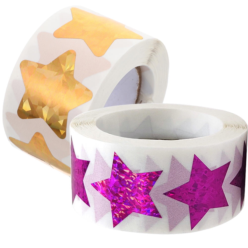 OUNONA 2 Rolls Star Sticker Shiny Stickers Colored Label for Jars ...