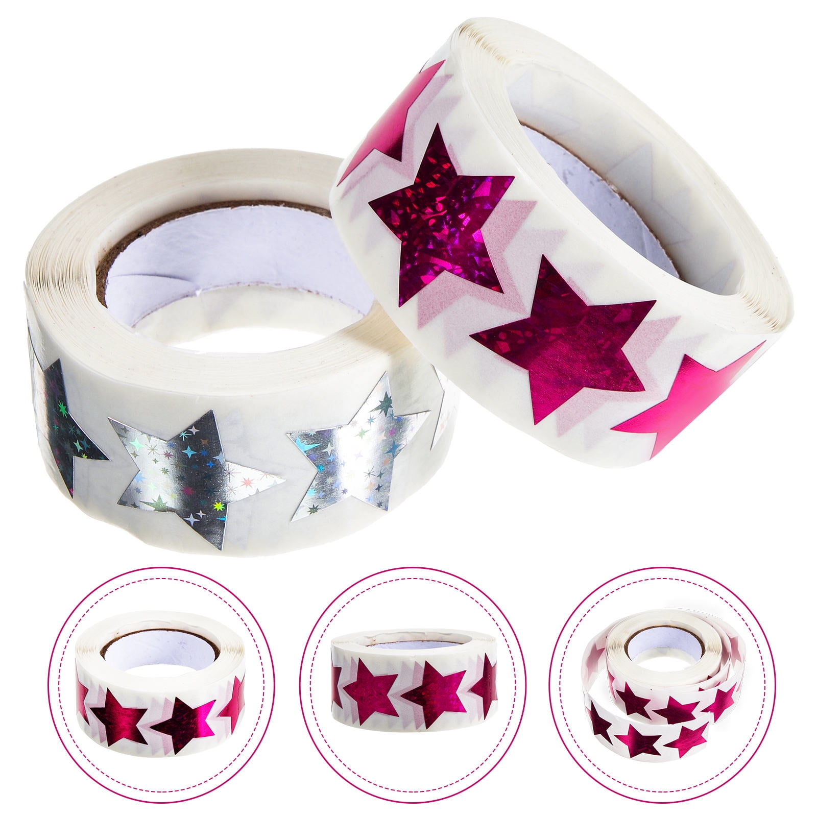 OUNONA 2 Rolls of Star Stickers for Reward Self Adhesive Glitter ...
