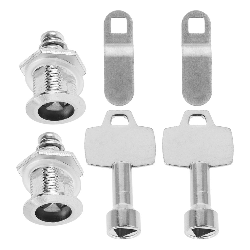 OUNONA 2 Set Cam Lock And Key Set Trash Can Community Peel Bin Triangle ...