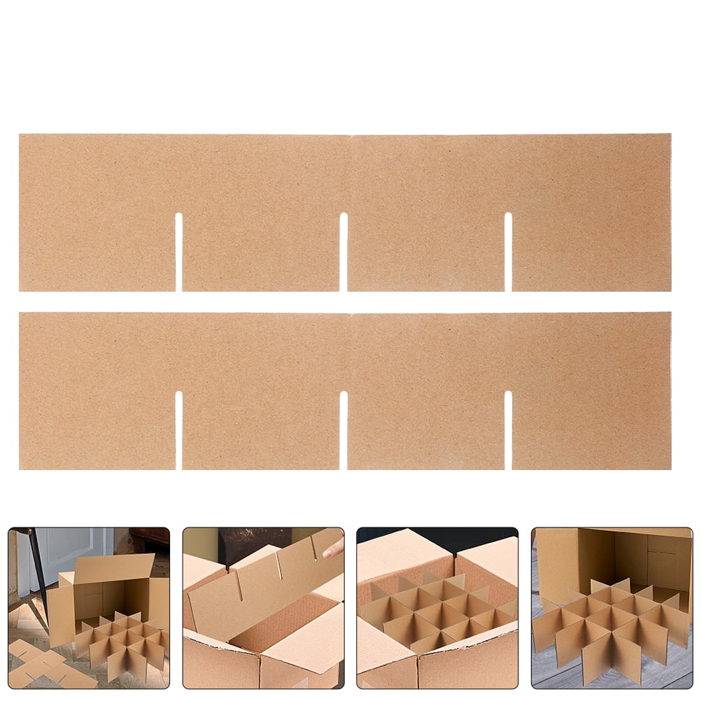 OUNONA 2 Sets Cardboard Moving Box Dividers Cardboard Box Glass ...