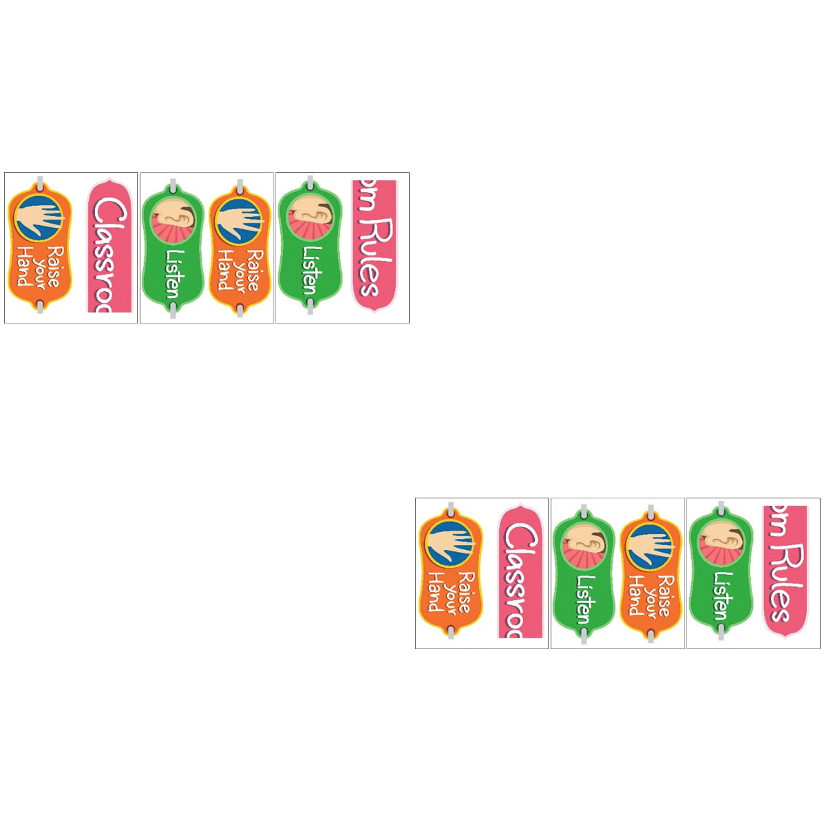 OUNONA 2 Sets Classroom Rules Posters Kindergarten Bulletin Board Decor ...