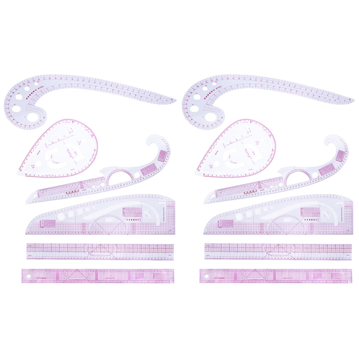 OUNONA 2 Sets Cutting Craft Scale Rule Drawing Tools Ruler Acrylic ...