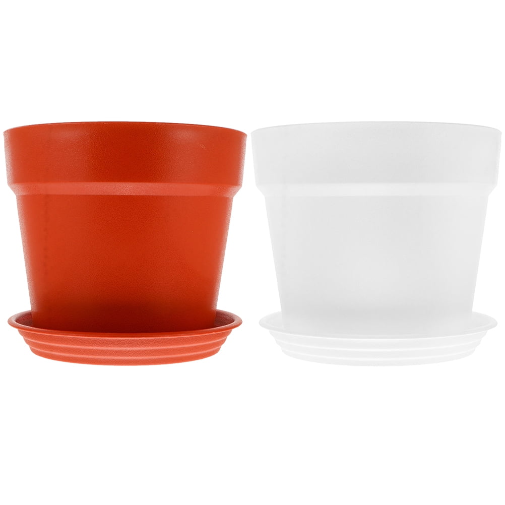 OUNONA 2 Sets Garden Plastic Flowerpot Durable Planting Nursery Pot ...