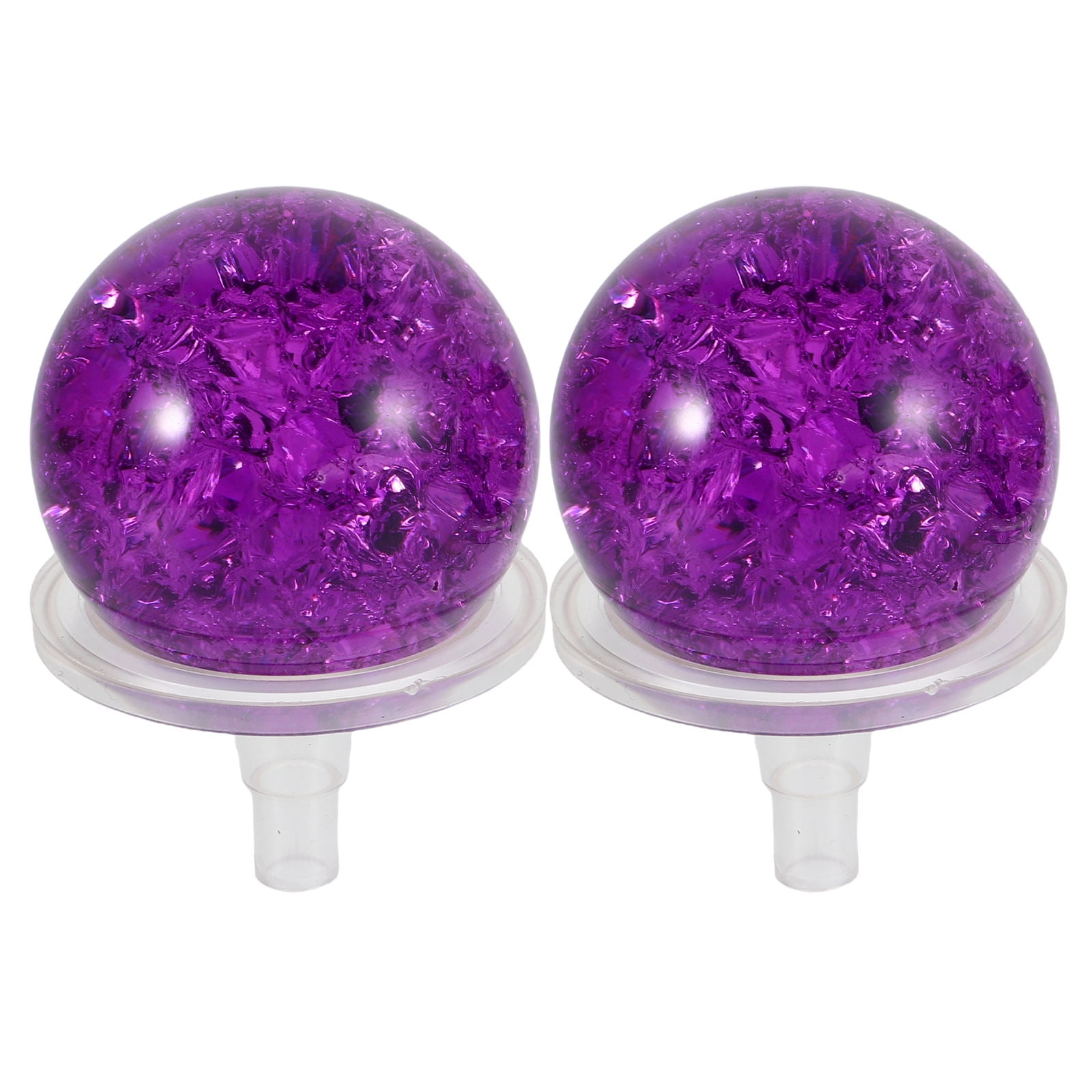 OUNONA 2 Sets Ice Cracked Crystal Ball Rolling Glass Sphere With Stand ...
