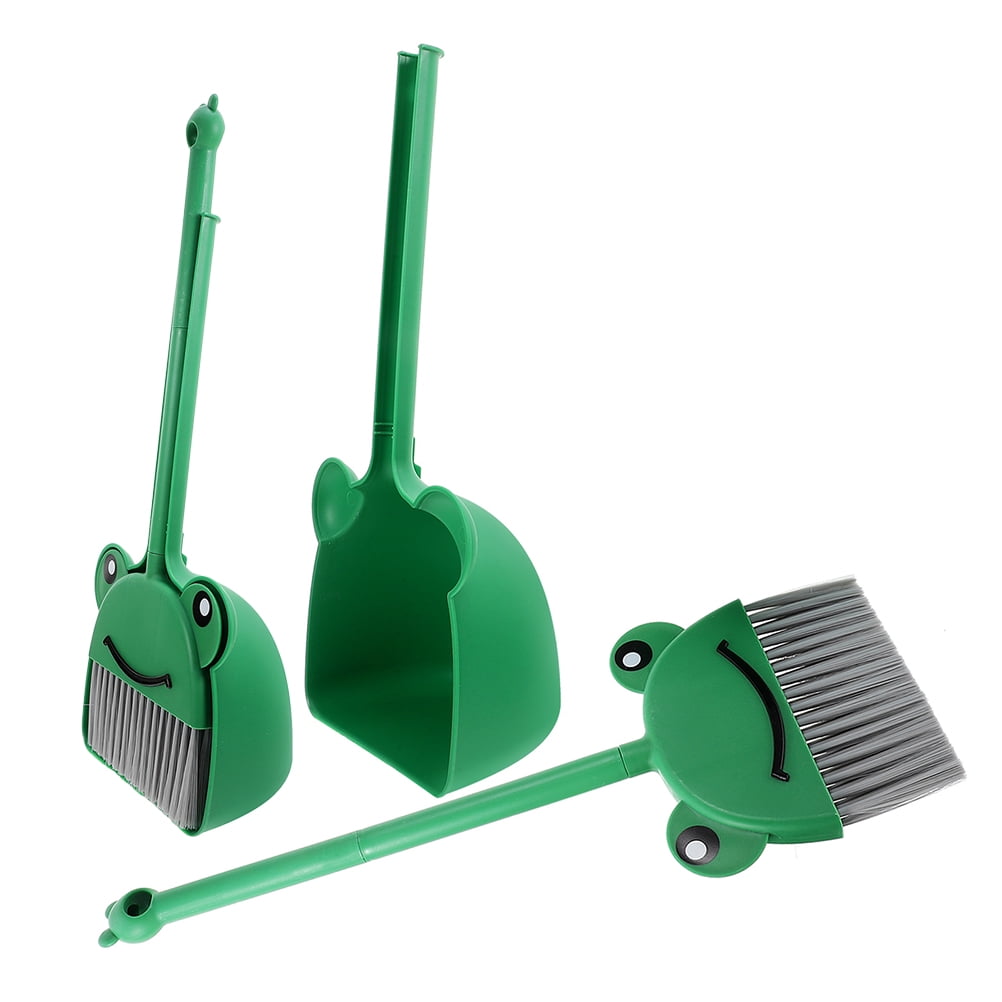 OUNONA 2 Sets Kids Broom and Dustpan Kit Cartoon Broom Dustpan Set ...