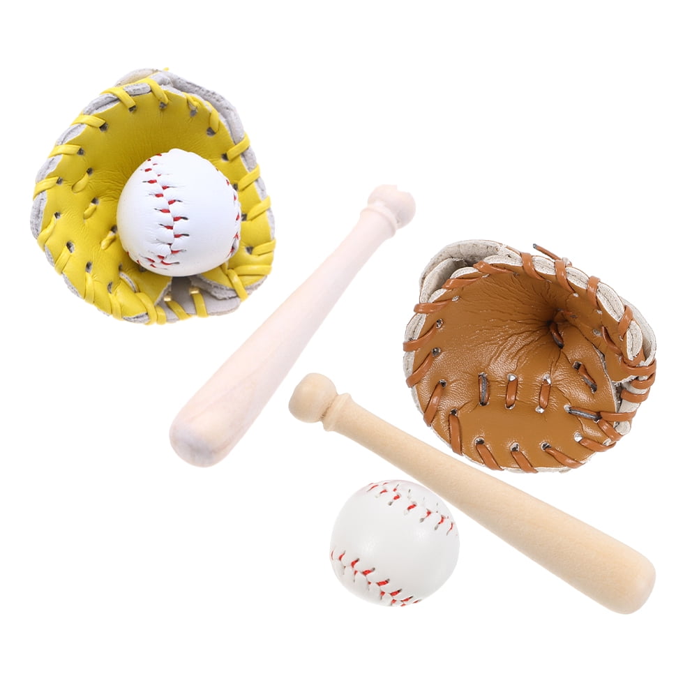 OUNONA 2 Sets Miniature Baseball And Softball Model Toys For Kids For ...