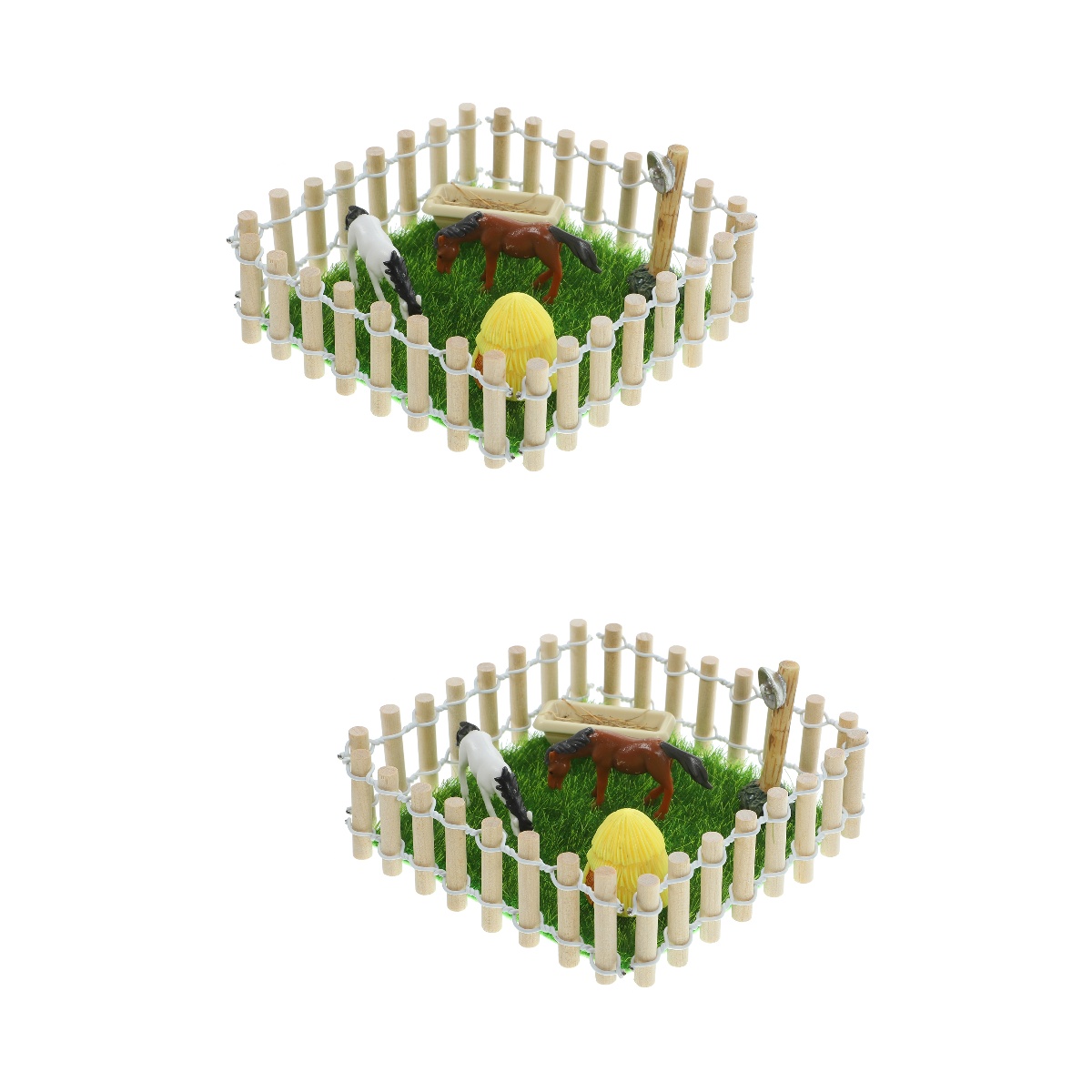 OUNONA 2 Sets Miniature Simulation Stable Model Miniature Horse Model ...