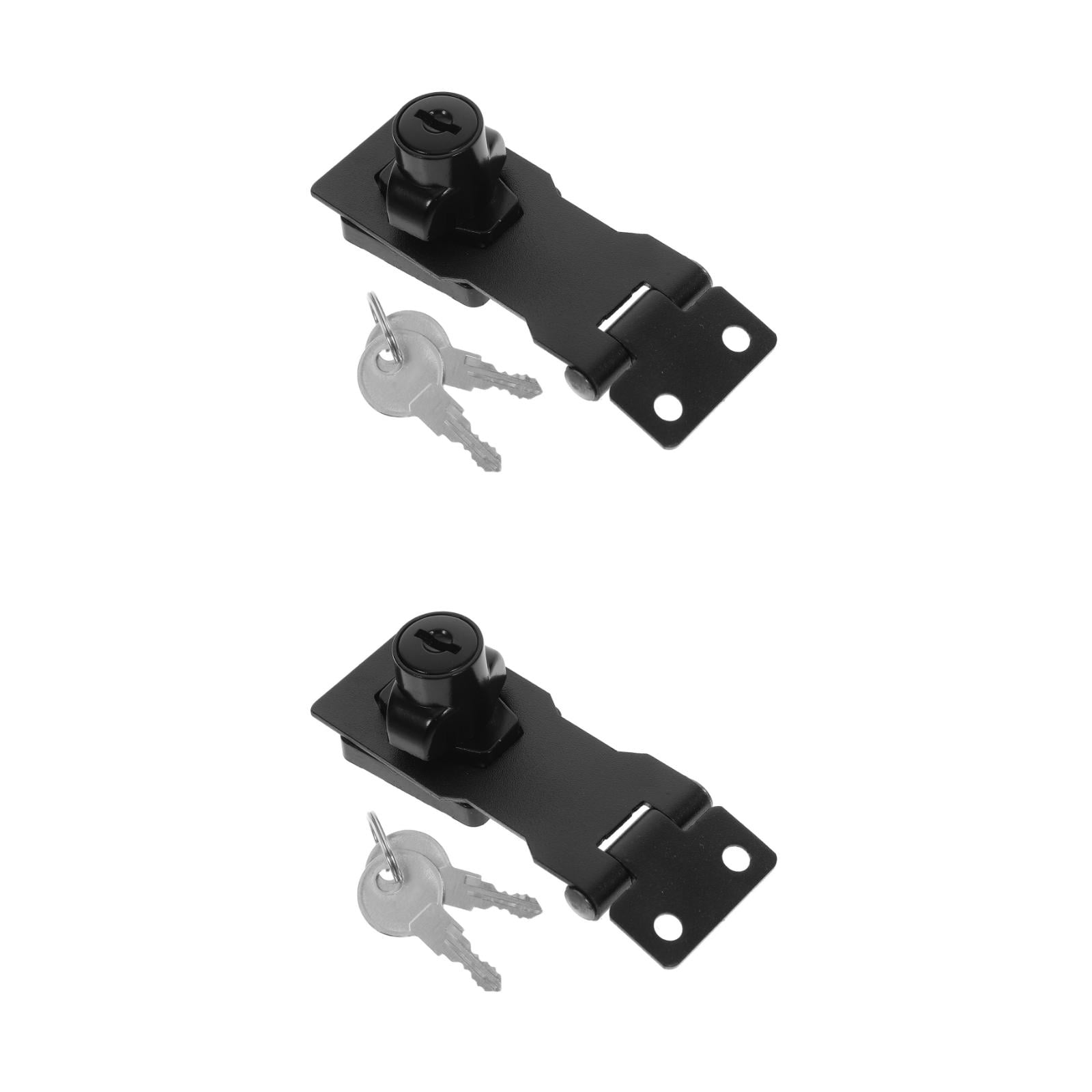OUNONA 2 Sets Secure Metal Cabinet Lock With Key Hasp Latch For Office ...