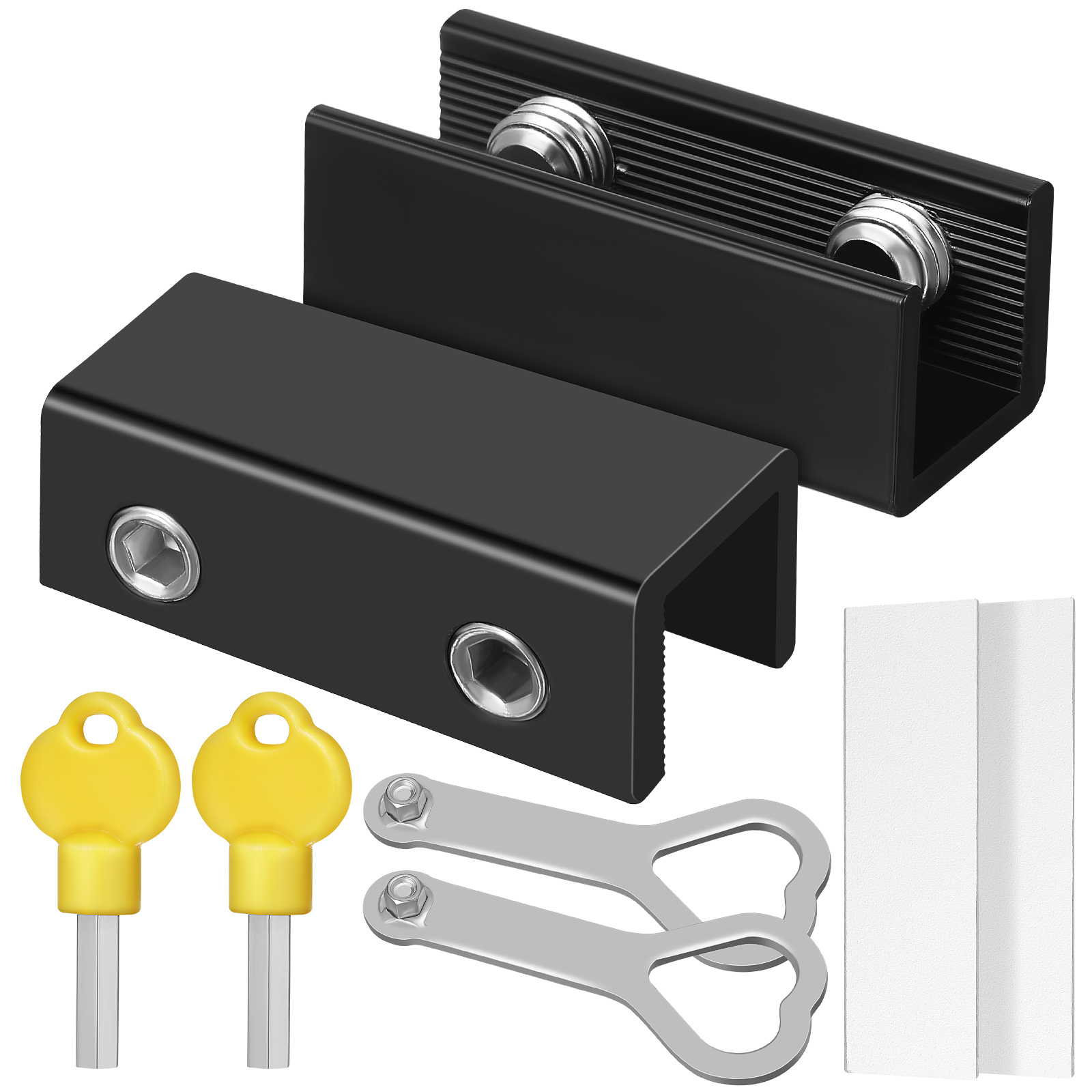 OUNONA 2 Sets Sliding Door Lock with Key Windows Latch Child - Walmart.com